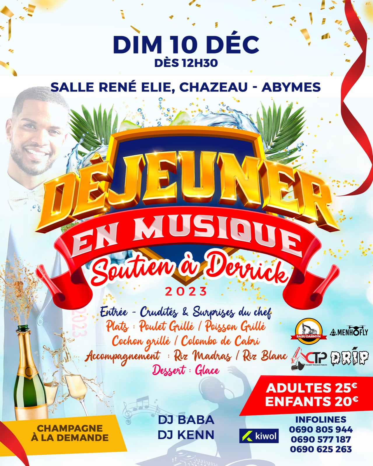 Soutien à Derrick - Déjeuner en Musique - SALLE RENE ELIE - Guadeloupe ...